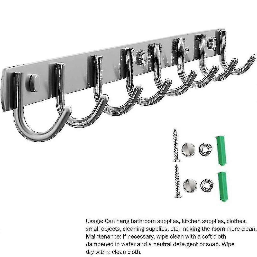 Hooks Made Of Stainless Steel Bathrobe Hooks Wall-mounted Coat Rack-8 ...