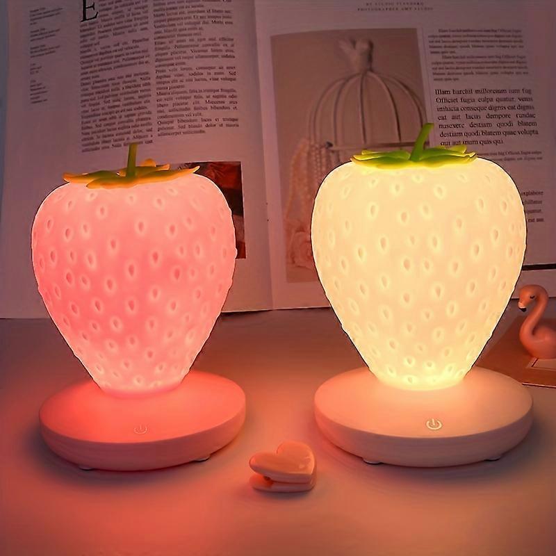 Creative home strawberry night light USB charging bedside decoration ...