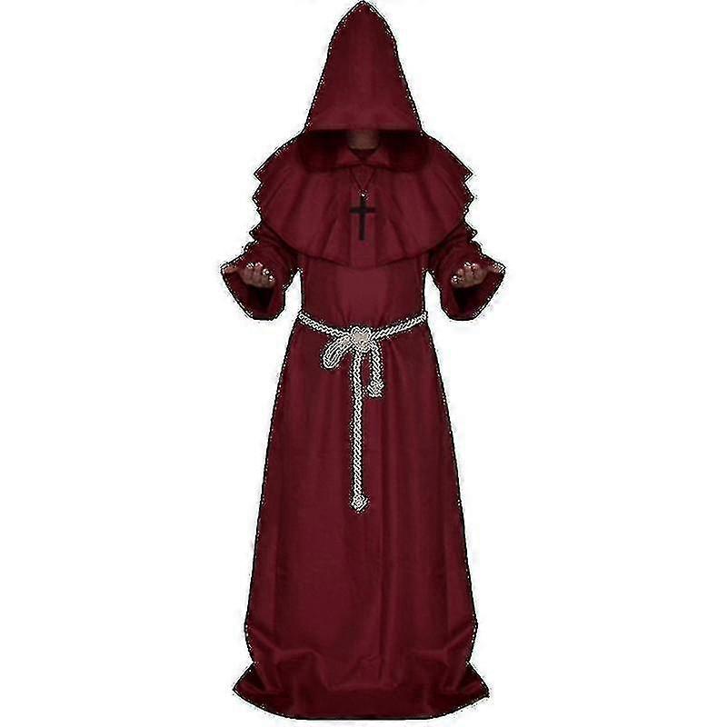 Adult Monk Hooded Robe Cloak Cape Friar Medieval Priest Costume | Fruugo NL