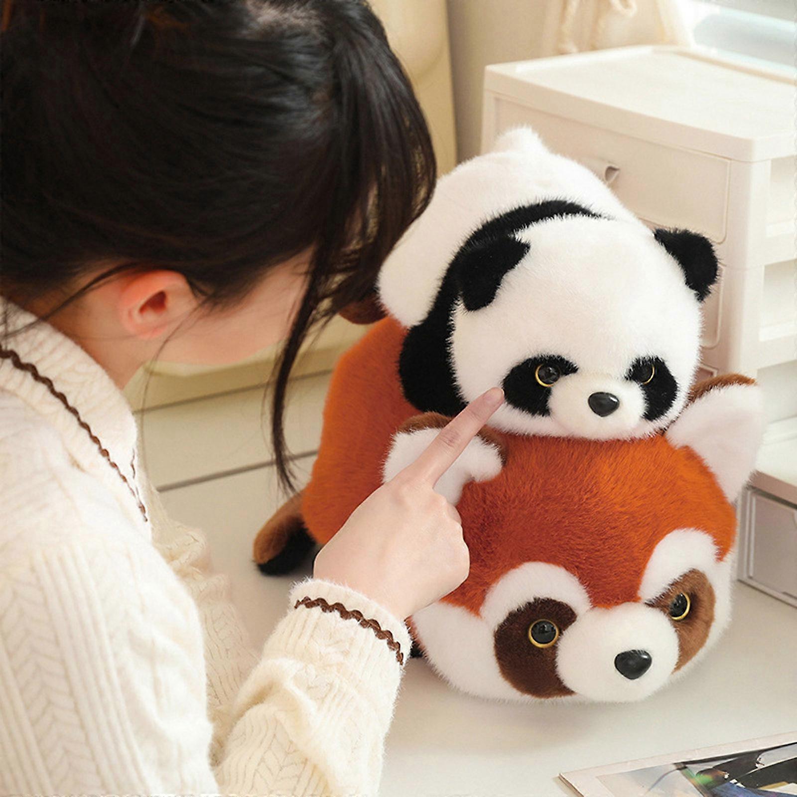 The Giant Panda and Transform Into a Brown Red Panda. Red Panda Doll ...