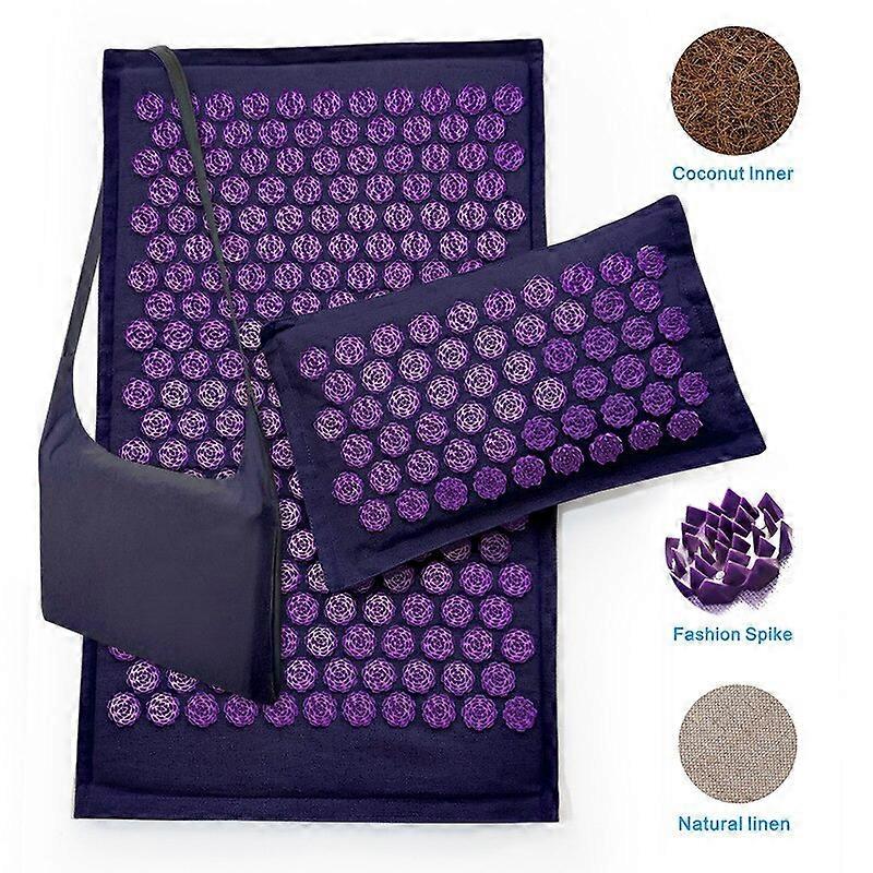 Spike Mat Acupressure Mat, Massage Mat Acupuncture Pillow Set Yoga Mat ...