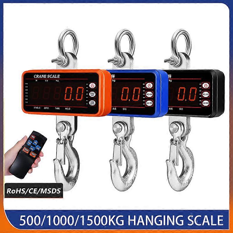 1500kg/1000kg/500kg Digital Crane Scale with 65ft Remote Control Heavy ...