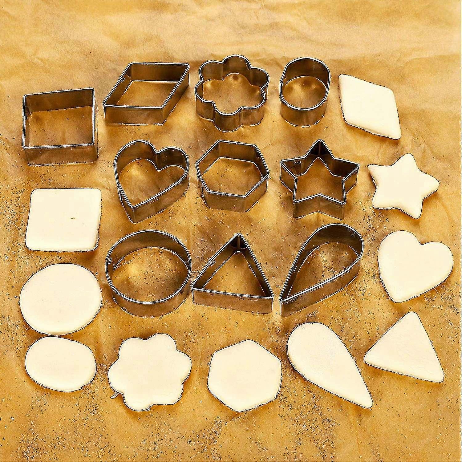 Cookie Cutter, 30 Tiny Stamps Of Flower, Heart, Star, Geometric Shapes ...