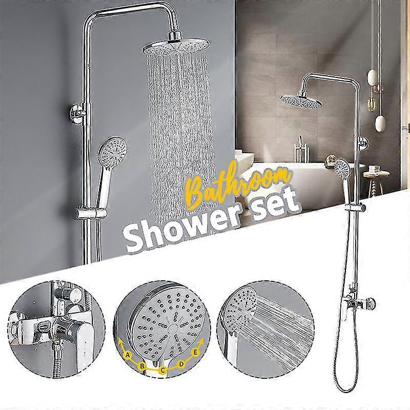 Handhold Shower System Set 360 Rotatble Overhead Rainfall Shower 5 Gear ...