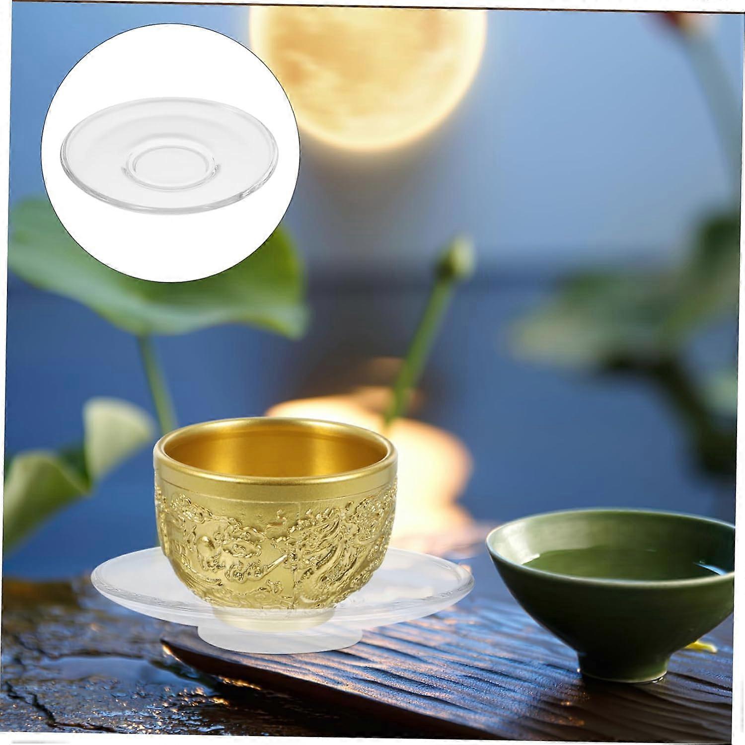 Set of 2 Glass Saucers, Decorative Snack Plates for Coffee and Tea ...