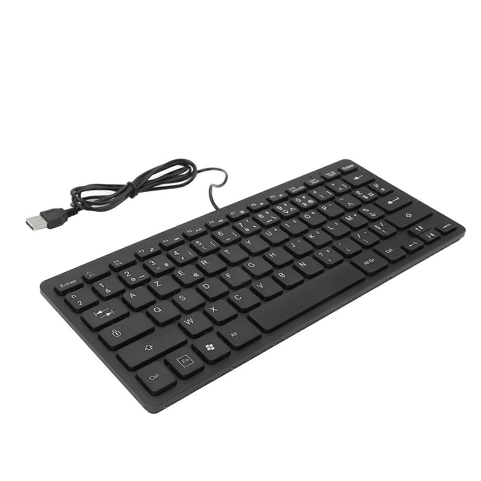 78 Keys Language Ultra Thin Keyboard Plug and Play Splash Proof USB Wired Compact Keyboard for ...