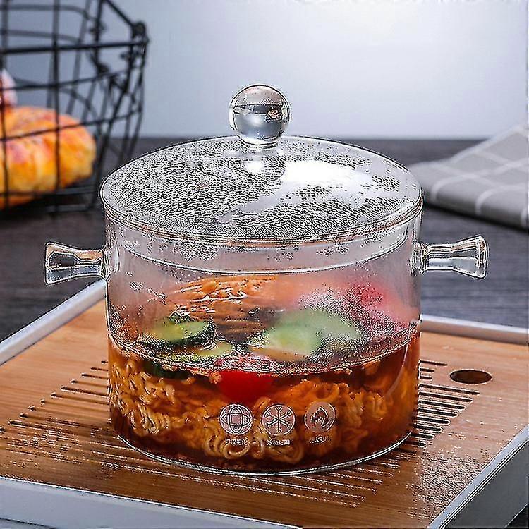 Glass Pots With Cover, 1.7 Liter Glass Stovetop Pot Heat-resistant ...