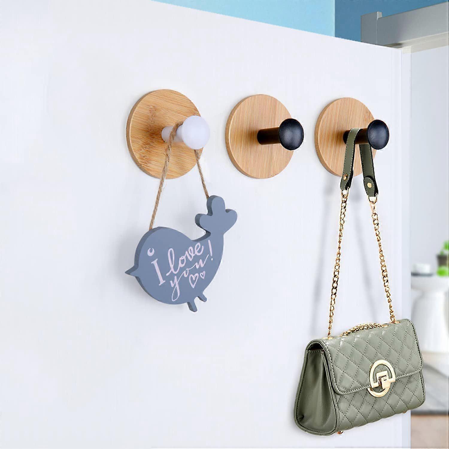 4 Pack (White) Self Adhesive Hooks, Robe Hooks Reusable Seamless Hooks ...