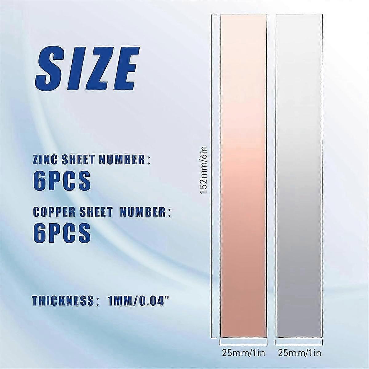 12 Pcs Pure Copper Zinc Anode Sheet 99.9% High Purity Copper Zinc ...