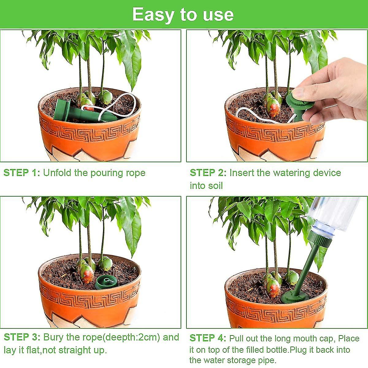 8 Pack Spike Automatisk Plantevanning, Keramiske vanning Potter ...