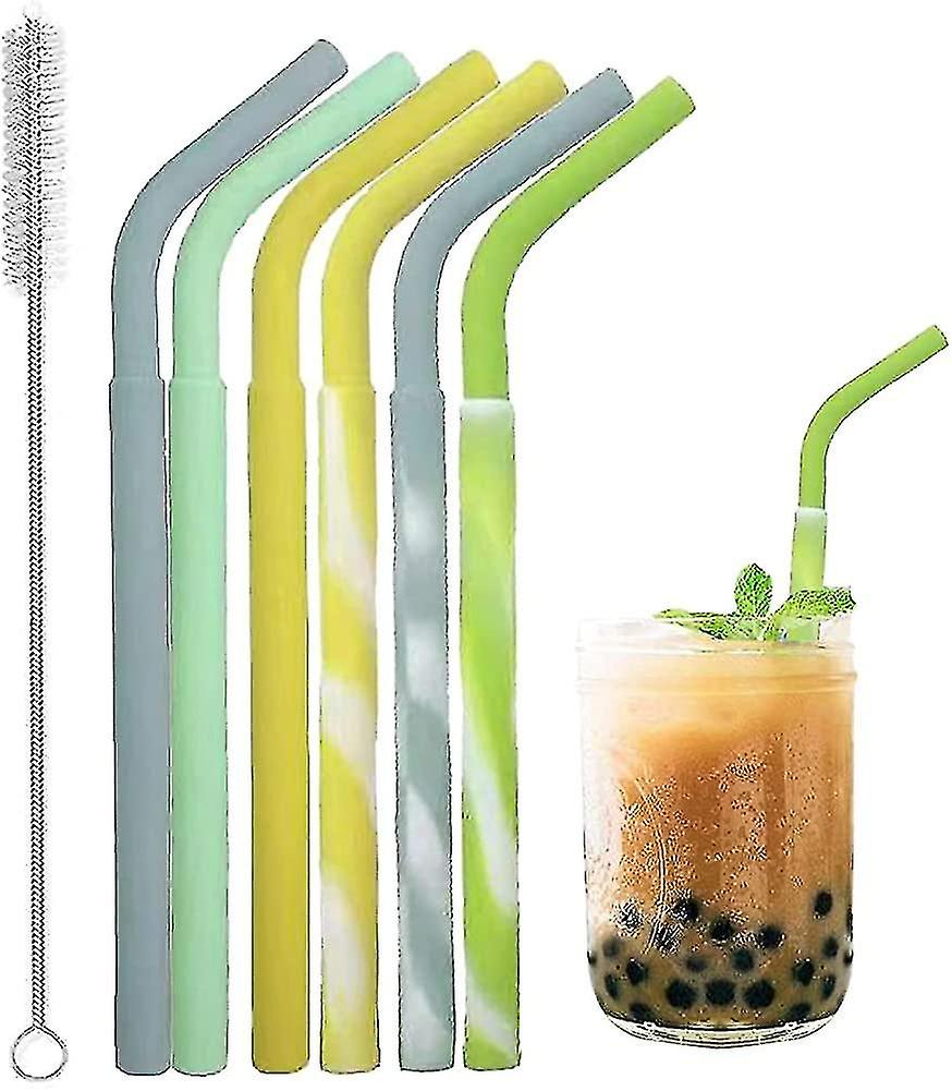 6 Pcs Reusable Straws Silicone Drinking Straw | Fruugo UK