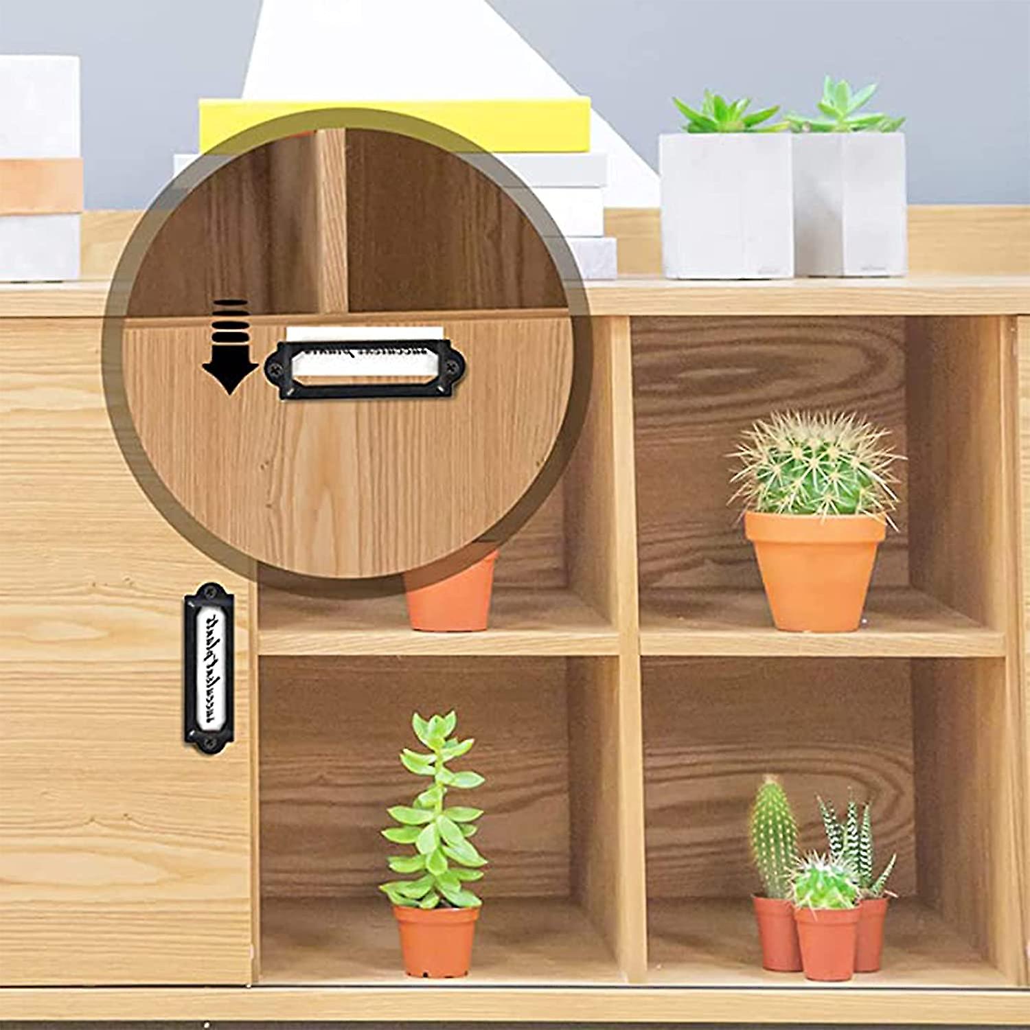 50 Pieces Frame Label Holders, Metal Label Holders, Drawer Name Card ...