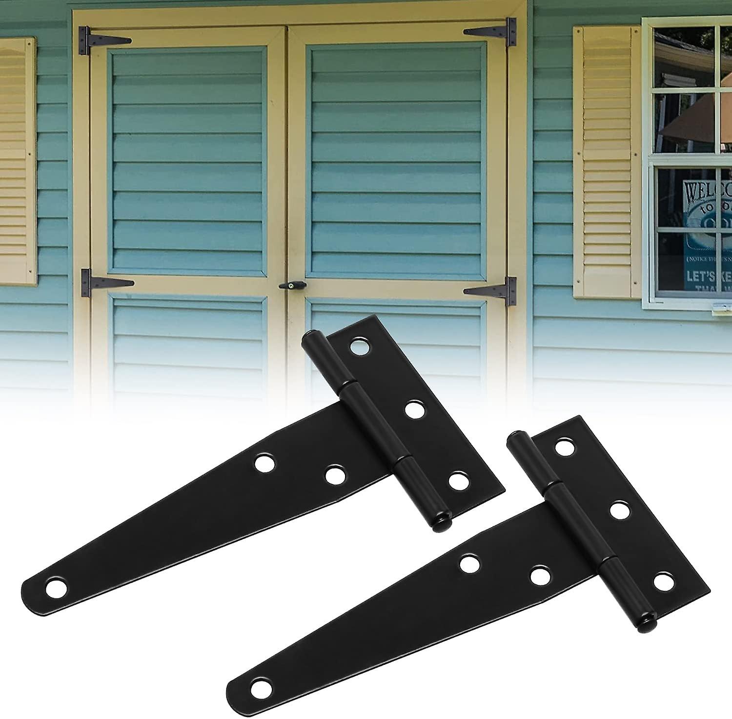 Pack of 4 heavy duty T-hinges with fixing screw, 100mm T-shaped hinges ...