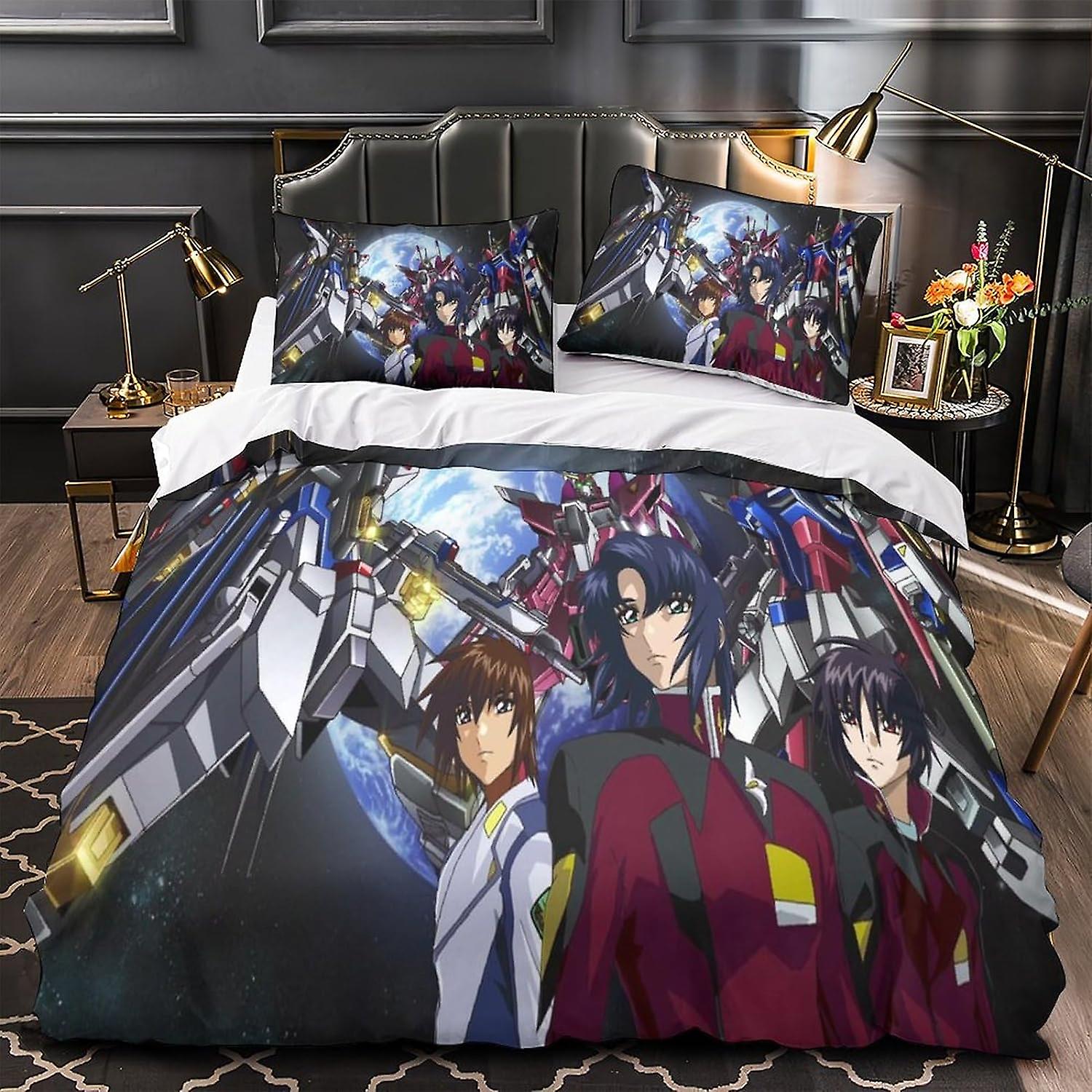 HOUKIG Bedding Gundam Comforter Set 3D Printed Reversible Bed Cover ...