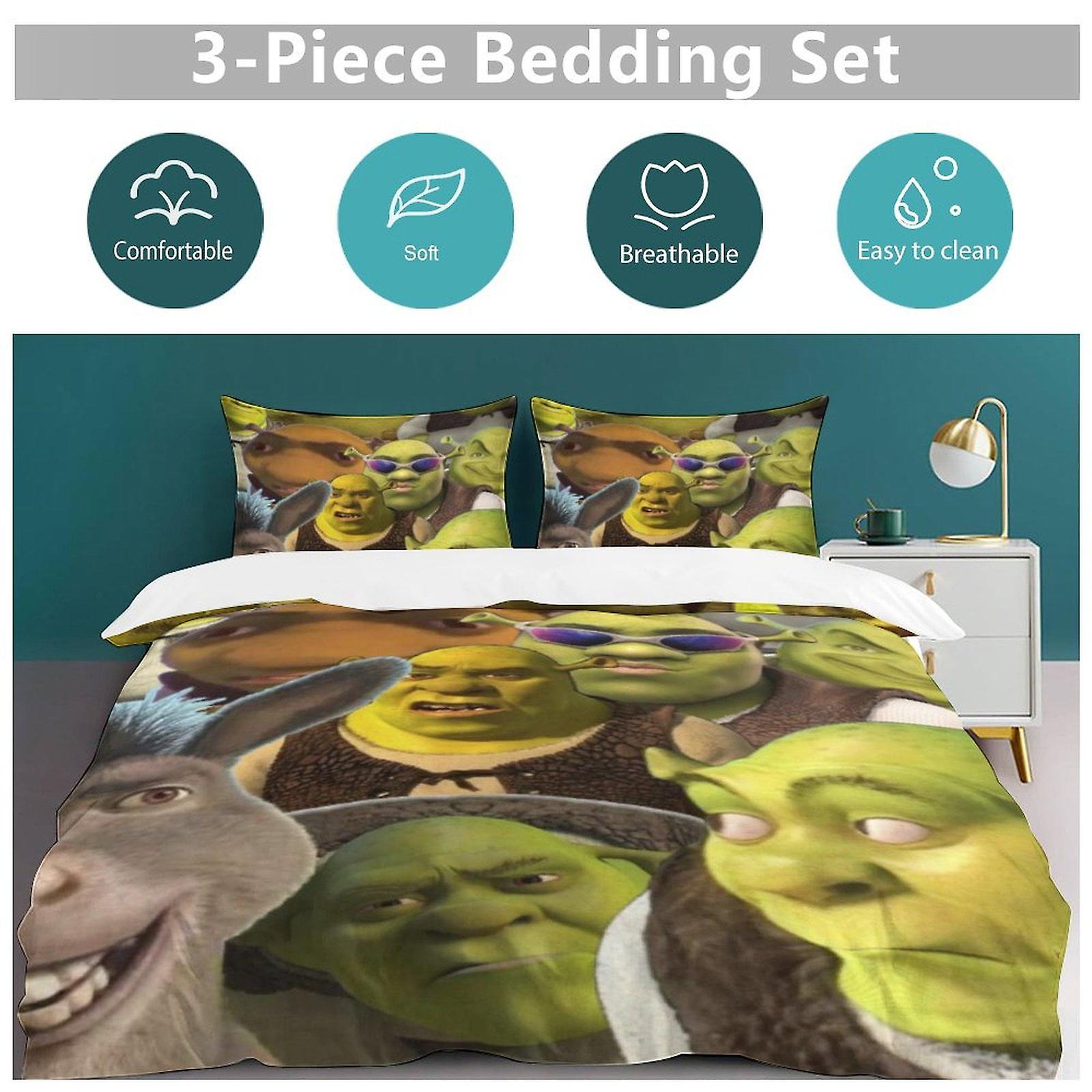 Shrek Bedding Sets Cute Bed Cover Anime Cartoon 3D Printed Lightweight ...