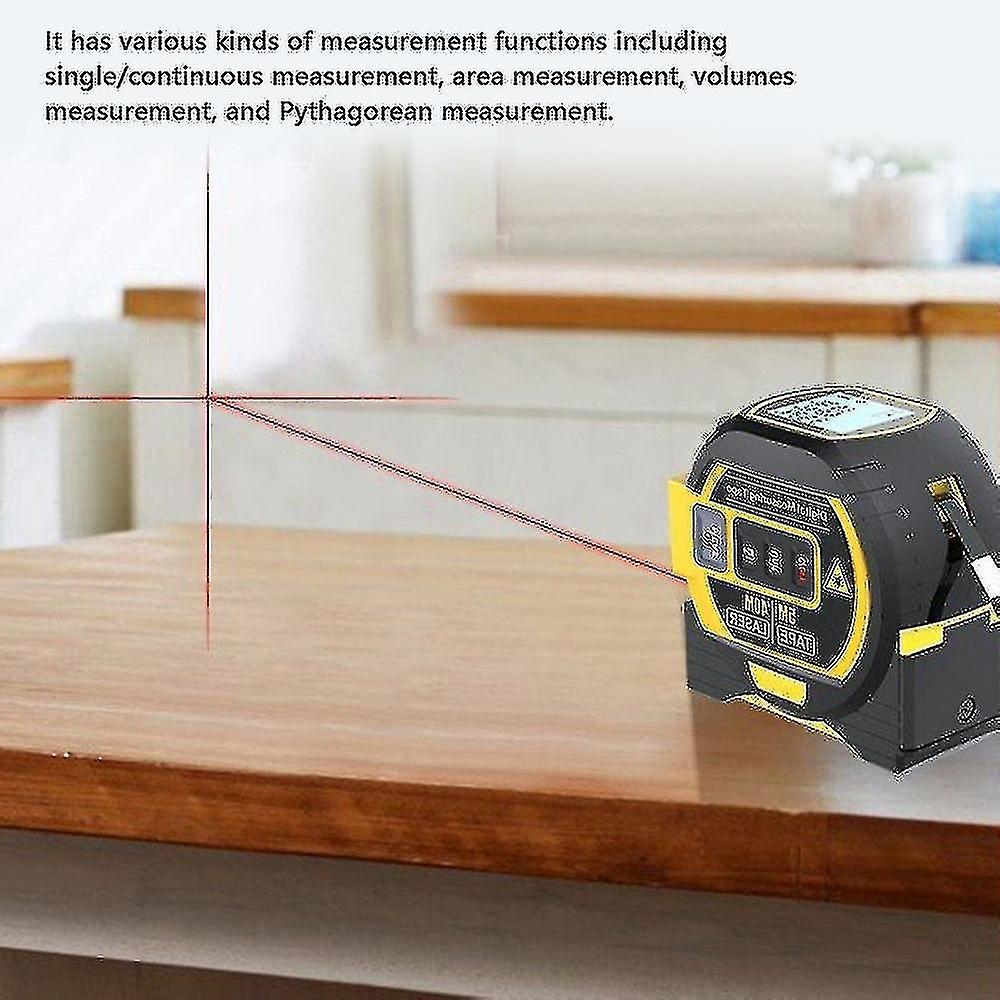 3 in 1 laser distance meter 5m tape measure LCD display with backlight ...