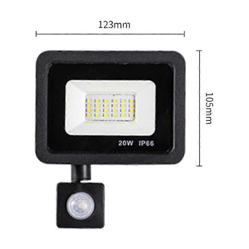 20W LED Spotlight With Motion Sensor, 24 LEDs Outdoor LED Spotlight ...