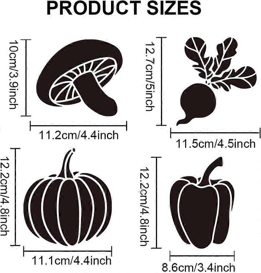 10pcs Vegetables Stencil 66inch Farm Vegetable Drawing Stencil with ...
