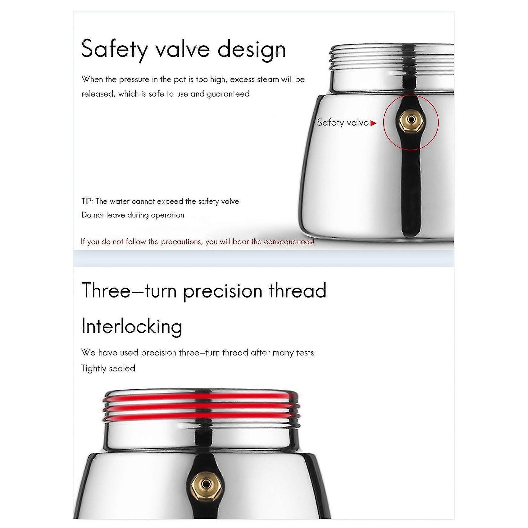 Moka Pot, 4 Cup Stovetop Espresso Maker -Cuban Coffee Percolator ...