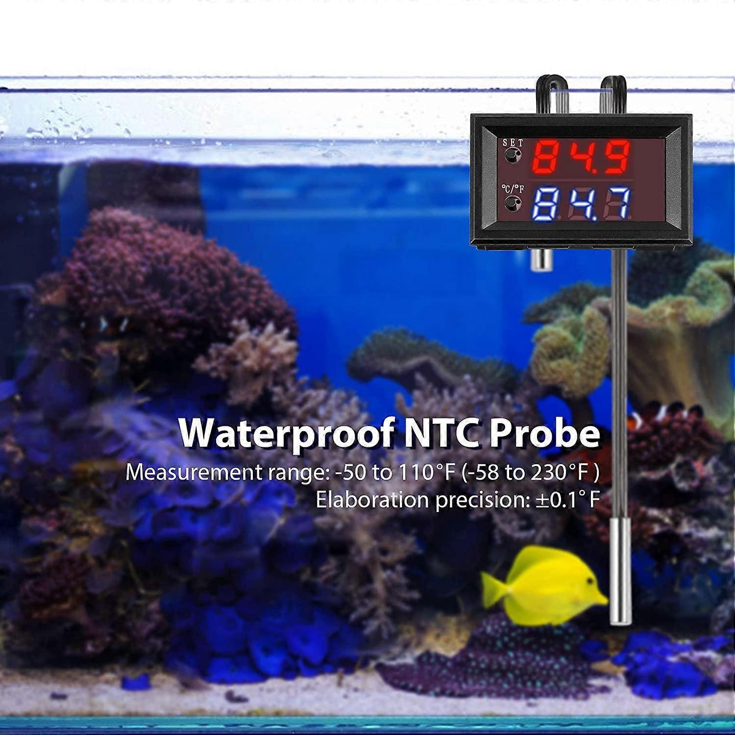 Programmable DC 12V Temperature Controller -50~110,Red/Blue LED Display ...