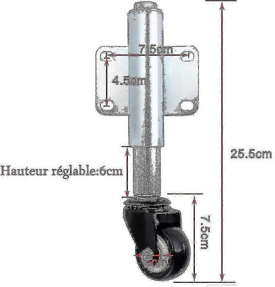 Extension Gate Caster Wheels - Set Of 2 Heavy-duty Support Casters For ...