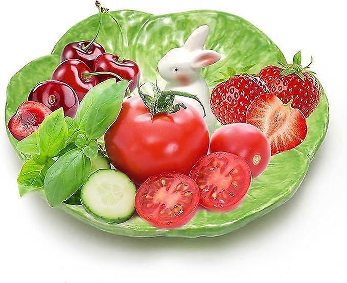 Cute Cartoon Cabbage with Rabbit Shaped Ceramic Bowls, Adorable Cartoon ...