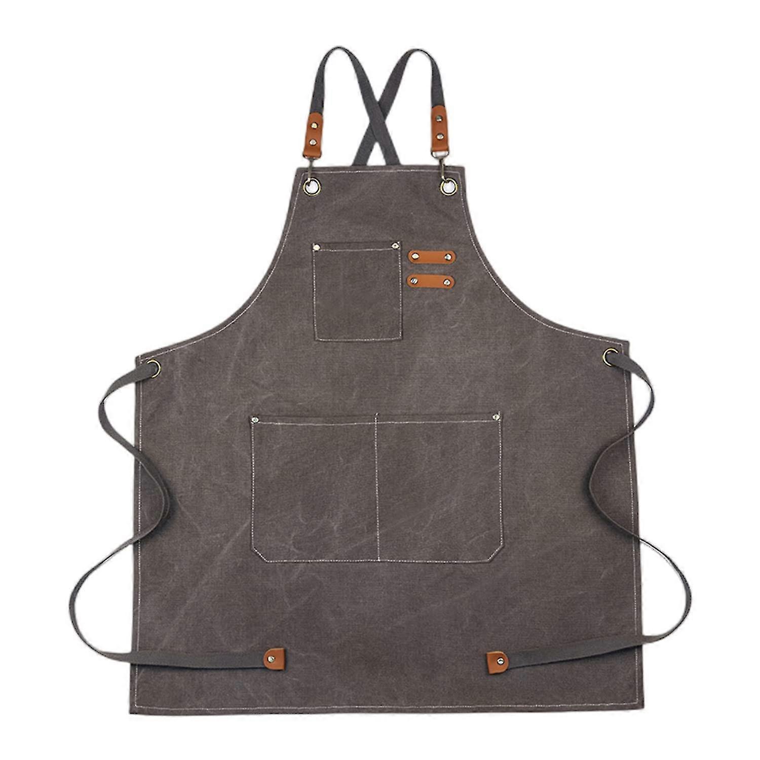Barbecue Apron For Men Extended Canvas Waterproof Work Apron Cooking Apron For Men And Women ...