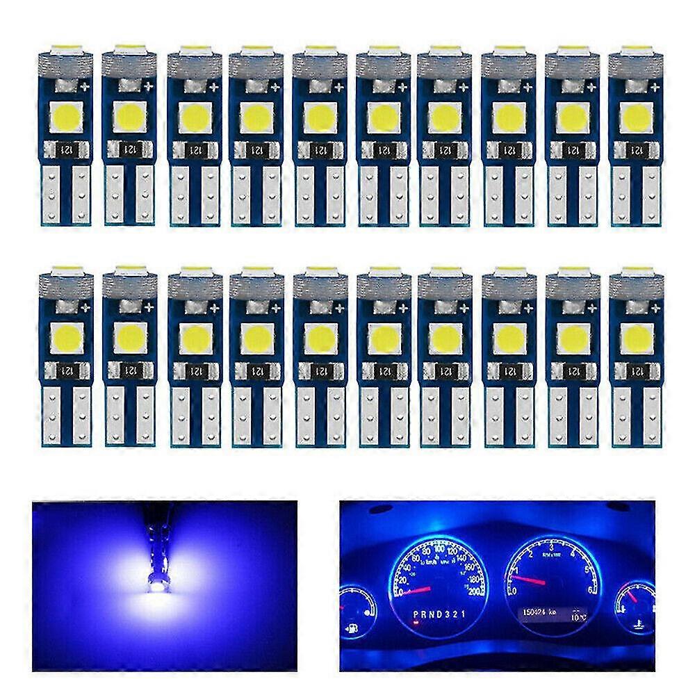 20X T5 Super Bright 3 SMD 3030 LED Glass Base Lamp Speedometer Lighting ...