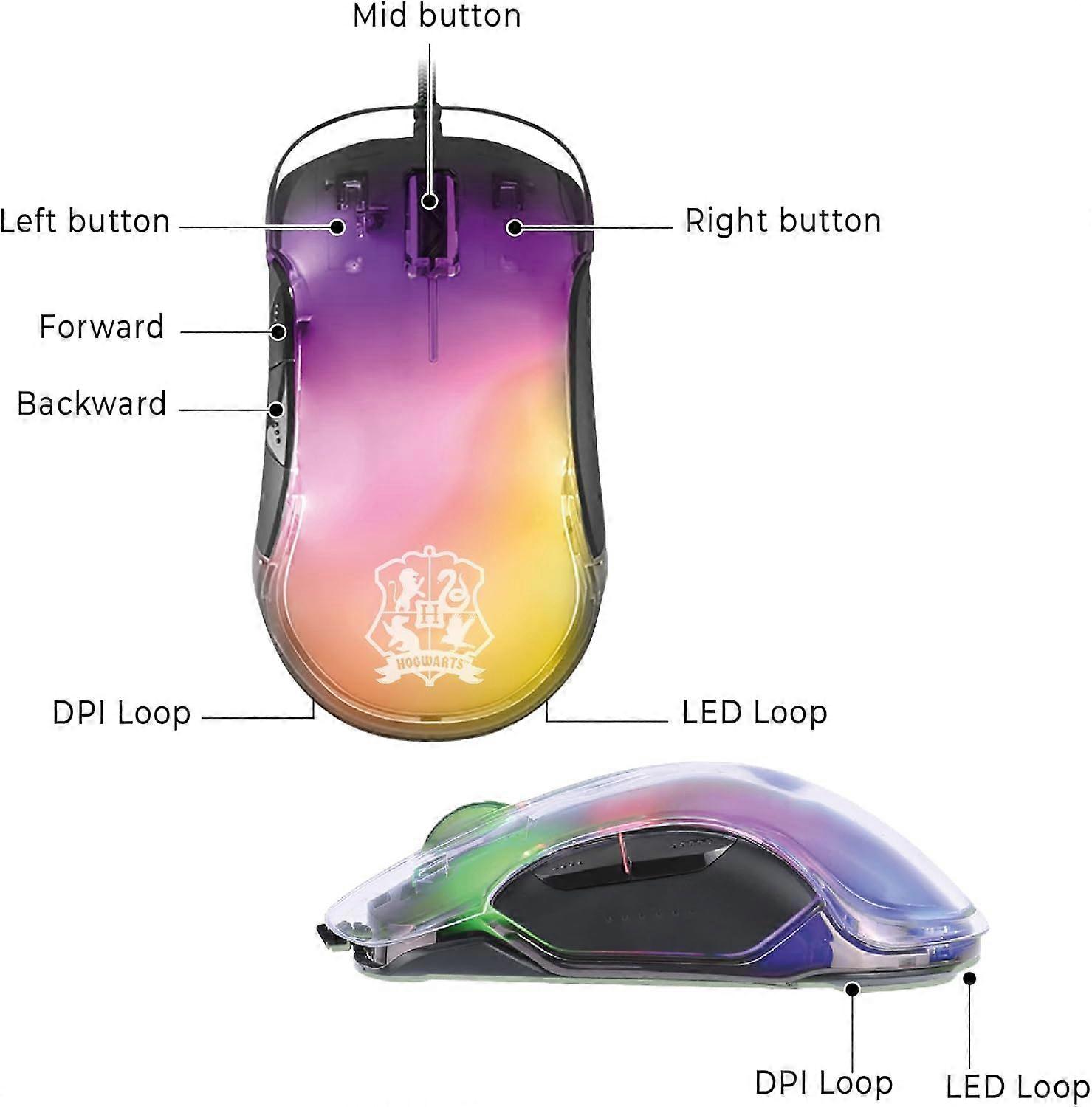 TI Harry Potter RGB Wired Gaming Mouse PC | Fruugo UK