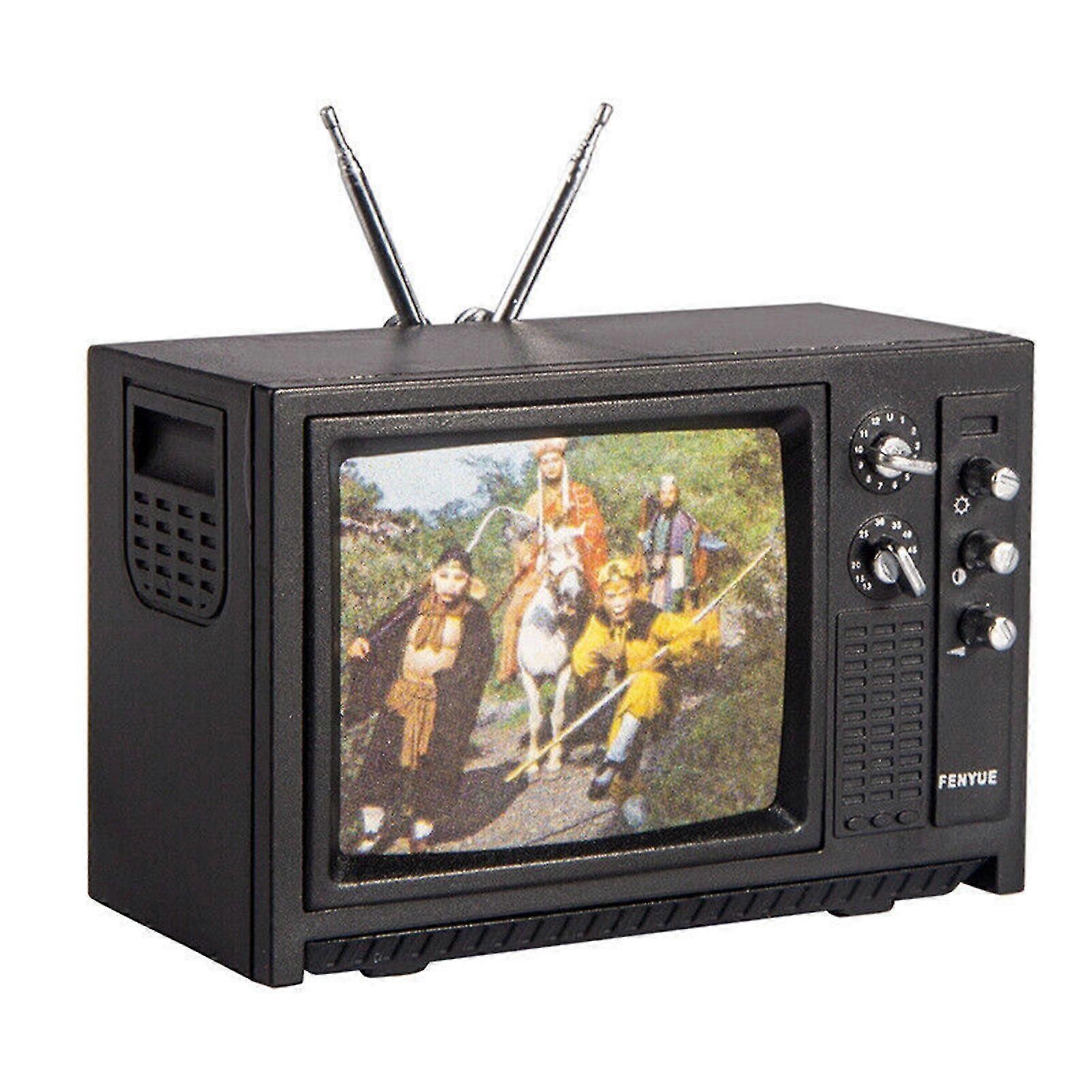 Miniature 1/12 Vintage Tv Mini Television Set Dollhouse Furniture ...
