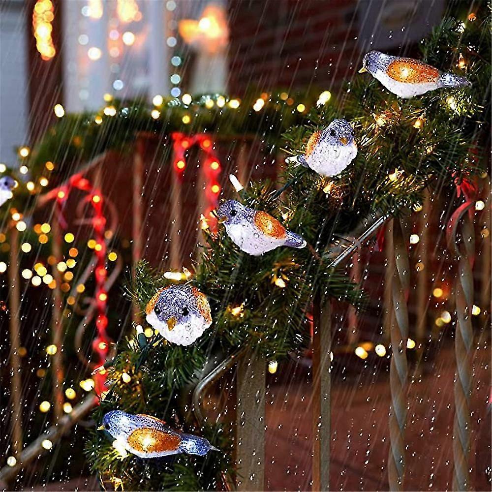 Outdoor Christmas Decorations Birds String Lights,led Acrylic 5 Birds ...