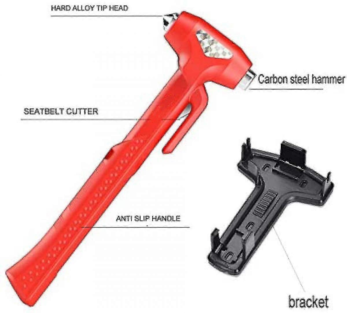Car Glass Breaker - Premium Car Safety Hammer - Emergency Escape Tool With Windows Breaker And ...