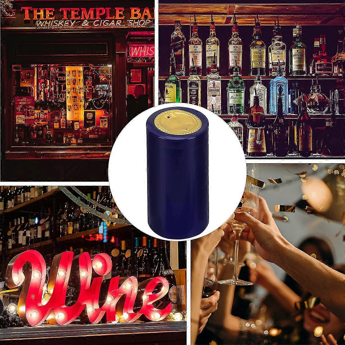 100 Pcs Blue Bottle Wine Cork Stoppers Wine Bottle Sealer Cap Wine ...