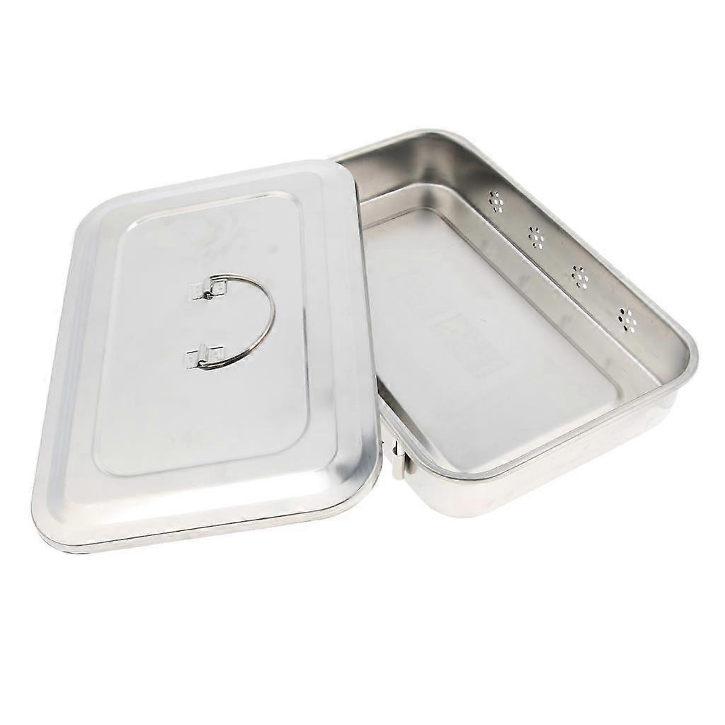 Set Of 4 Stainless Steel Surgical Instrument Box w/ Lid & Holes, Round ...