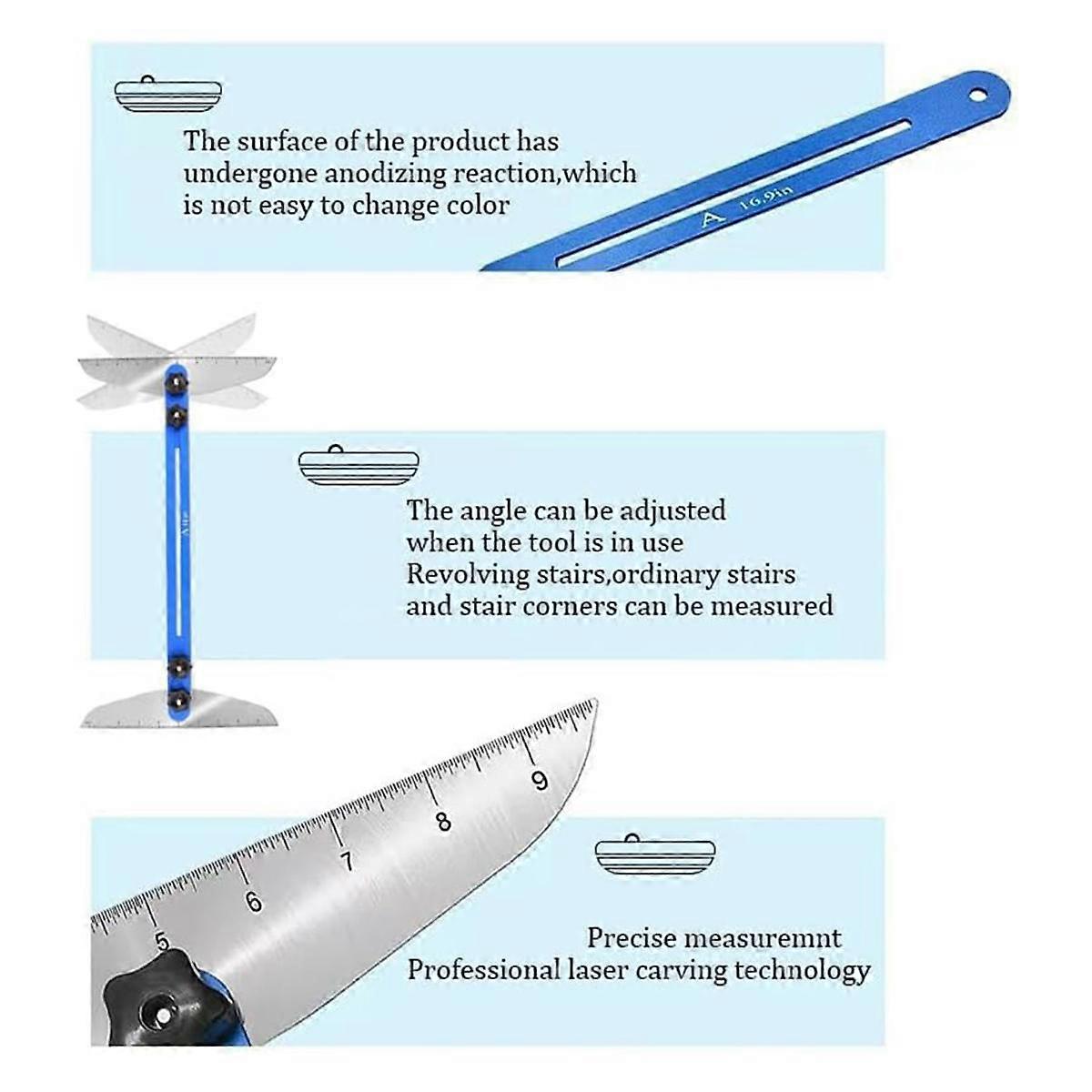 Stair Treads Gauge Template Tool,Stair Jig, Measuring Stair Tool, Shelf ...