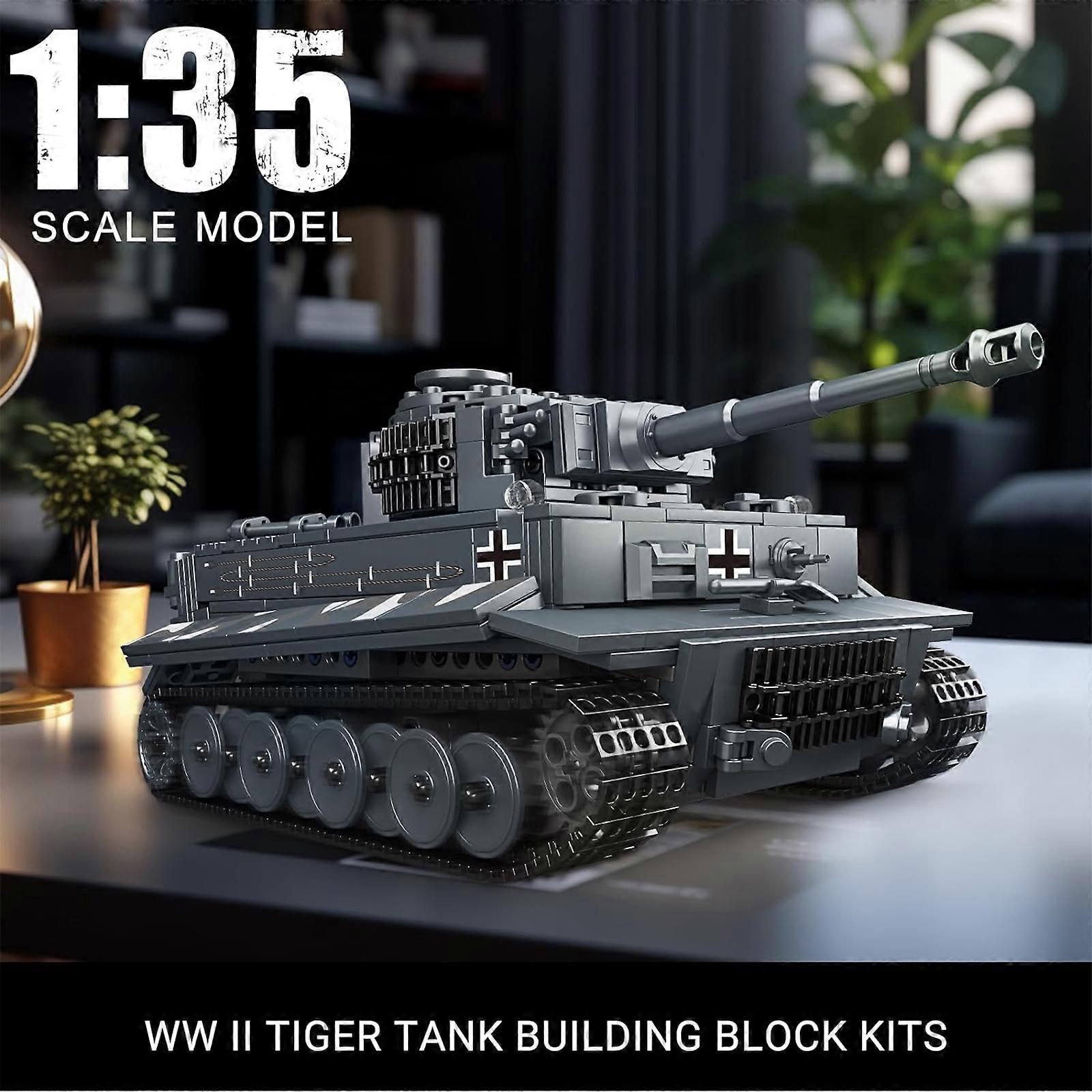 MOC Tiger Tank Building Blocks Toy, Remote Control Military Vehicle ...