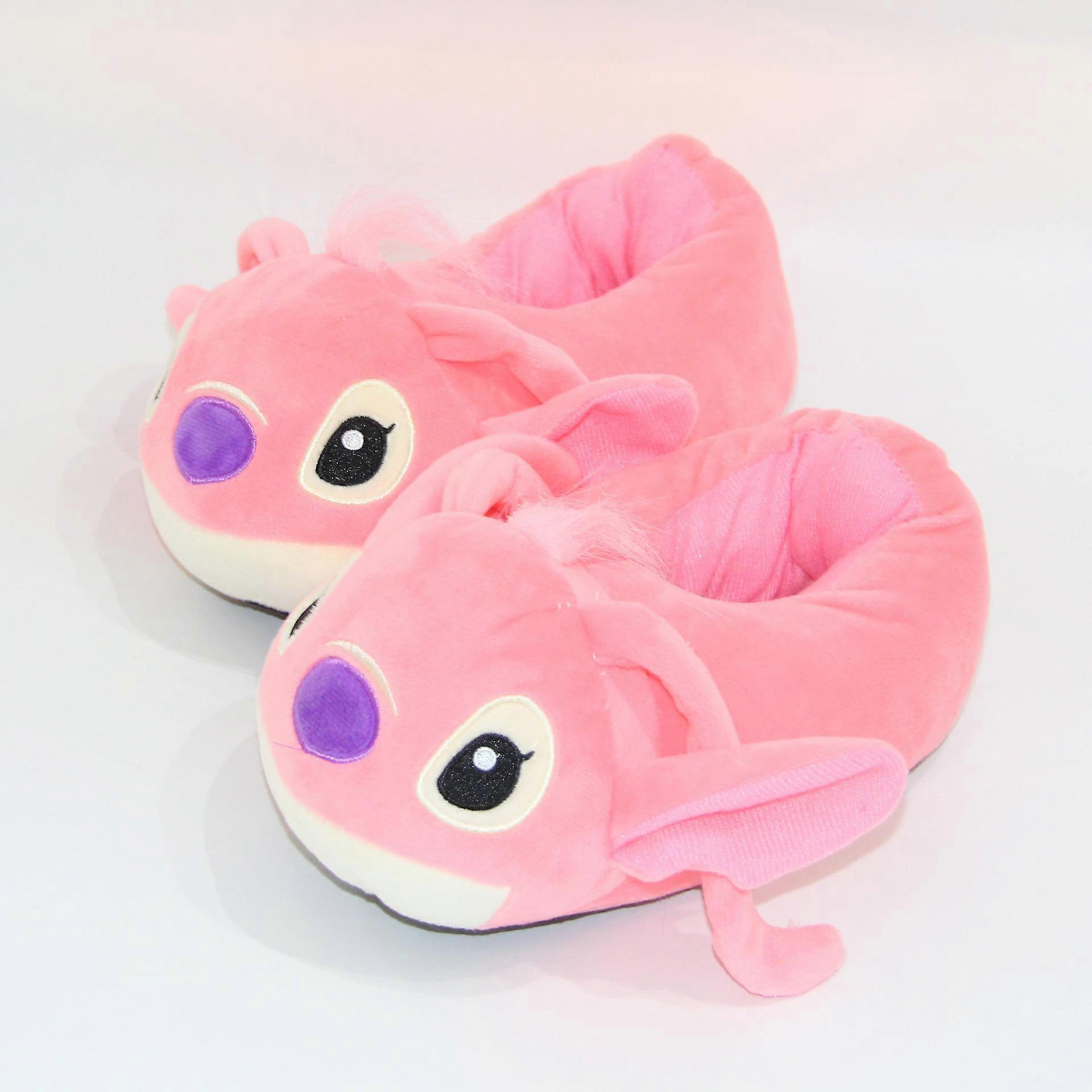 Plush slippers pink Angie cute winter home warm children's cotton shoes ...