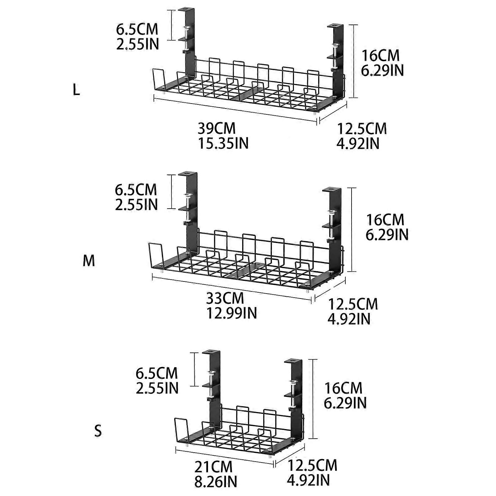 No Drill Under Desk Cable Management Tray Clamp Install Desk Cord ...