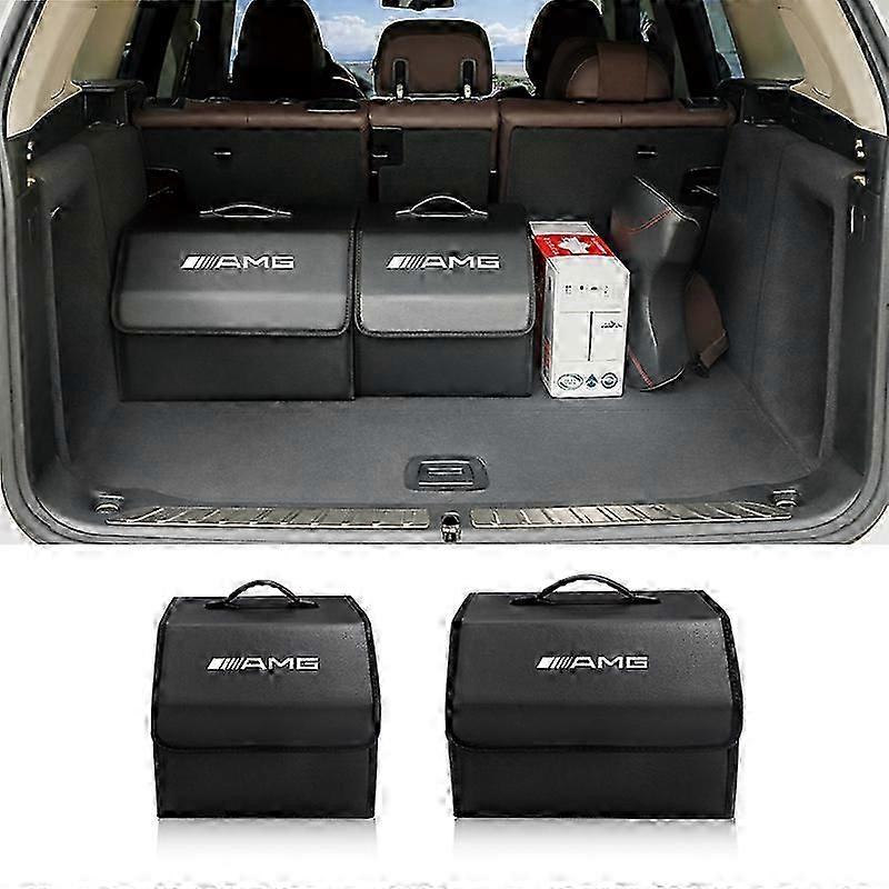 Car Leather Organizer Bag Foldable Trip Storage Box For Mercedes Benz ...