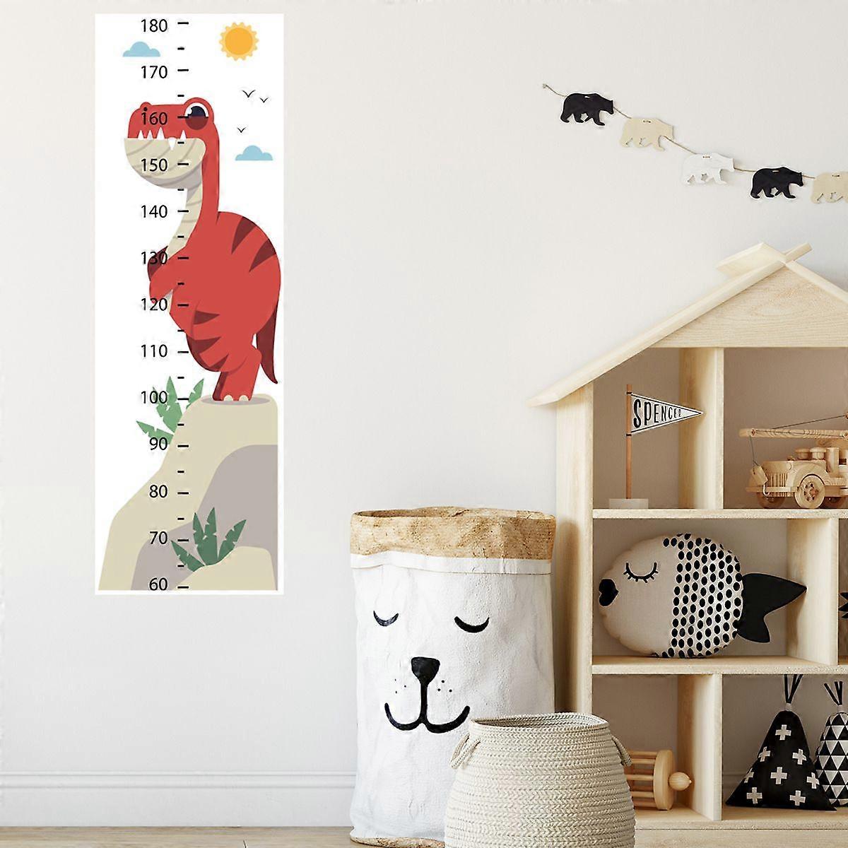 Height Chart Dinosaur Books Cartoon Growth Chart Sticker Sun Wall Sticker PVC Height Measurement ...