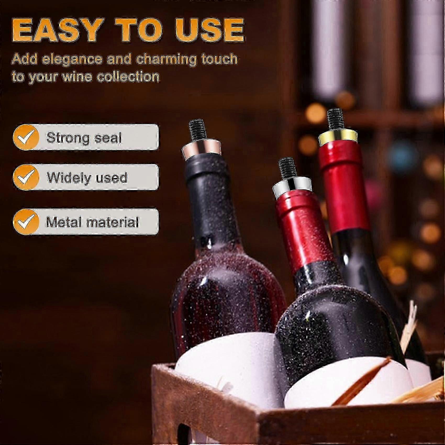 10 Pieces Blank Bottle Stopper with Threaded Post Metal Wine Stopper ...