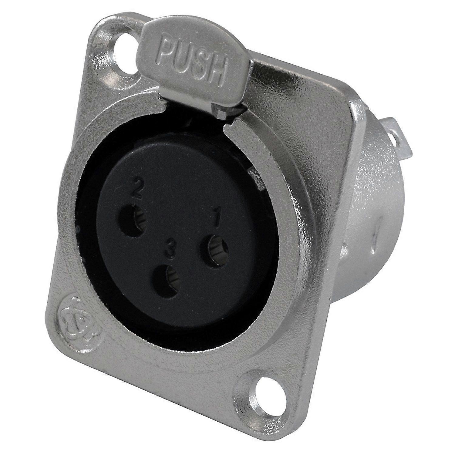 XLR Female Jack 3 Pin - Panel Mount Jacks D Series Size XLR-F -4 PACK ...