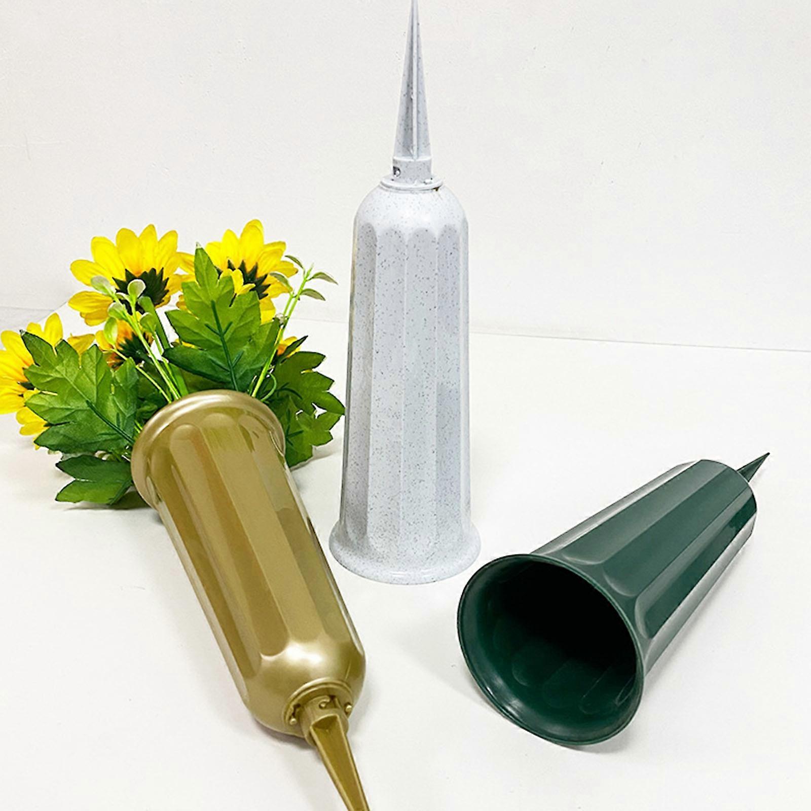 Plastic Grave Vases with Easy Insert Spikes Graveside Floral ...