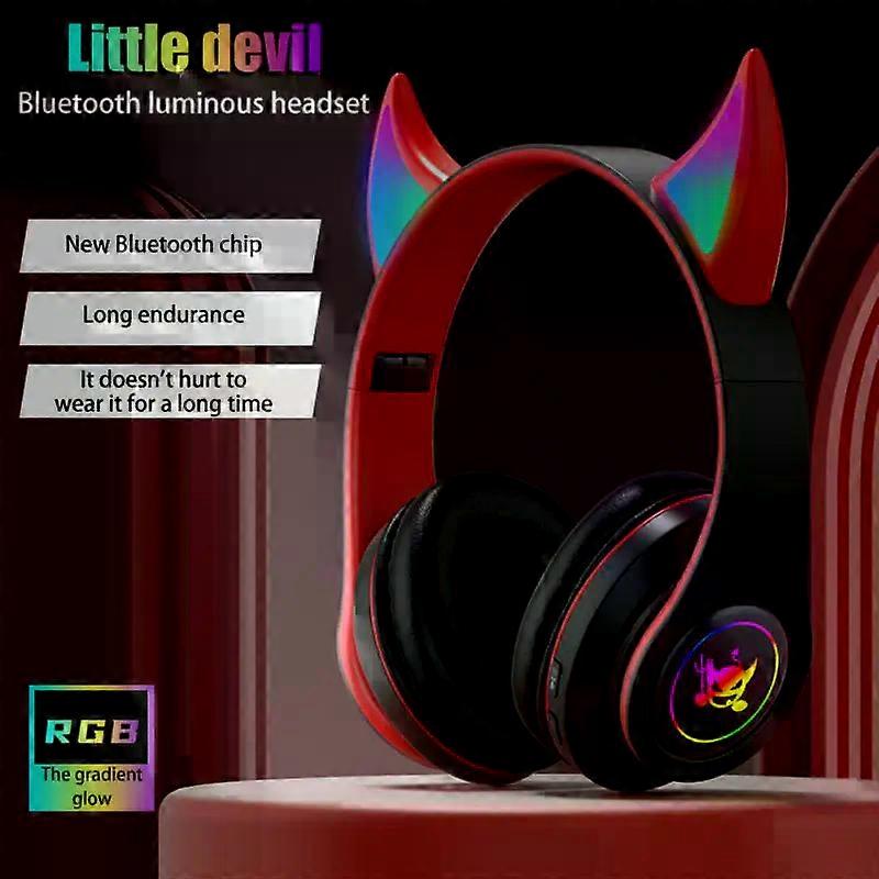 Devil Headphone with Mic for Kids Child Cute Stereo Bass Music FM ...