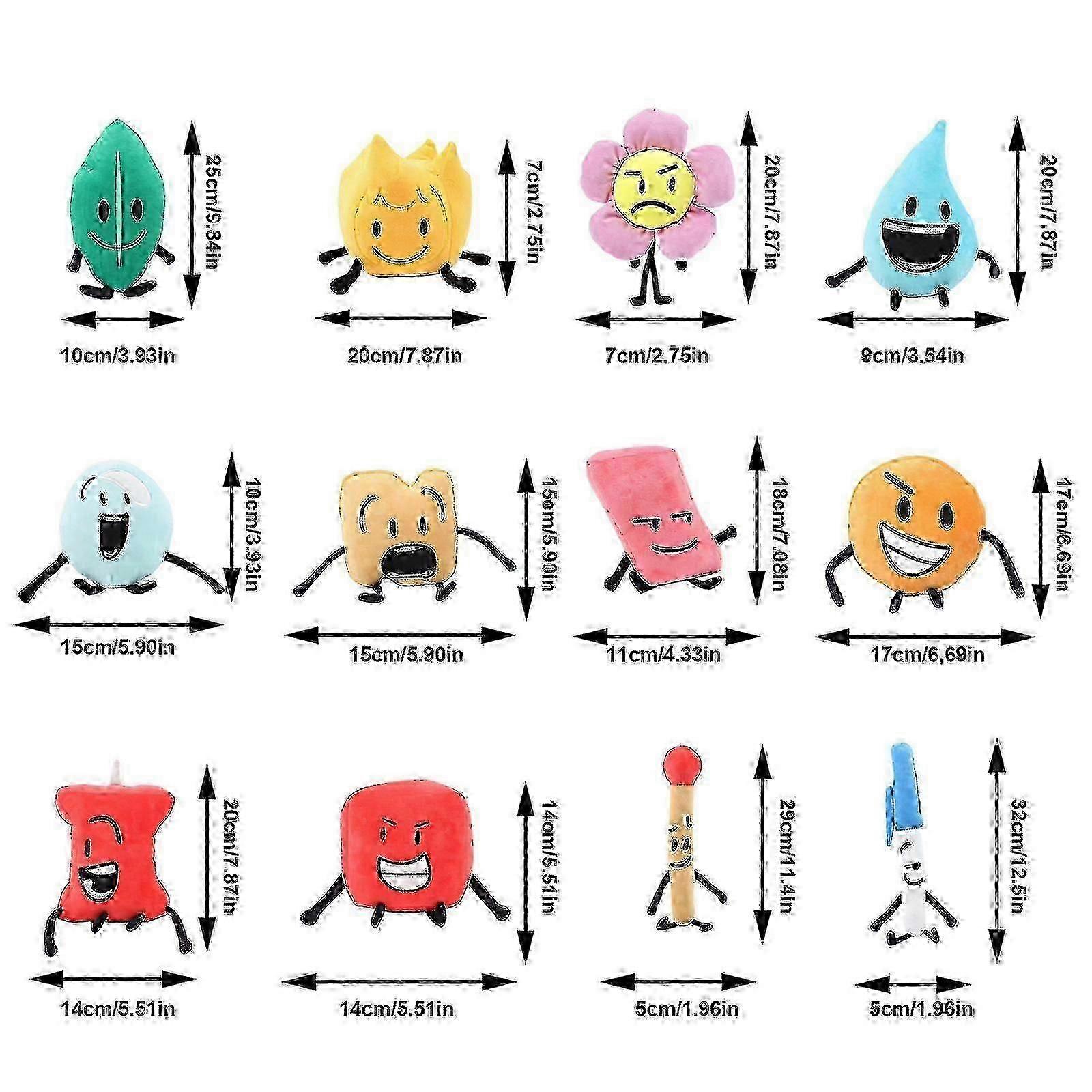Battle For Dream Island Plush Toys - Cute Soft Stuffed BFDI Plushies ...