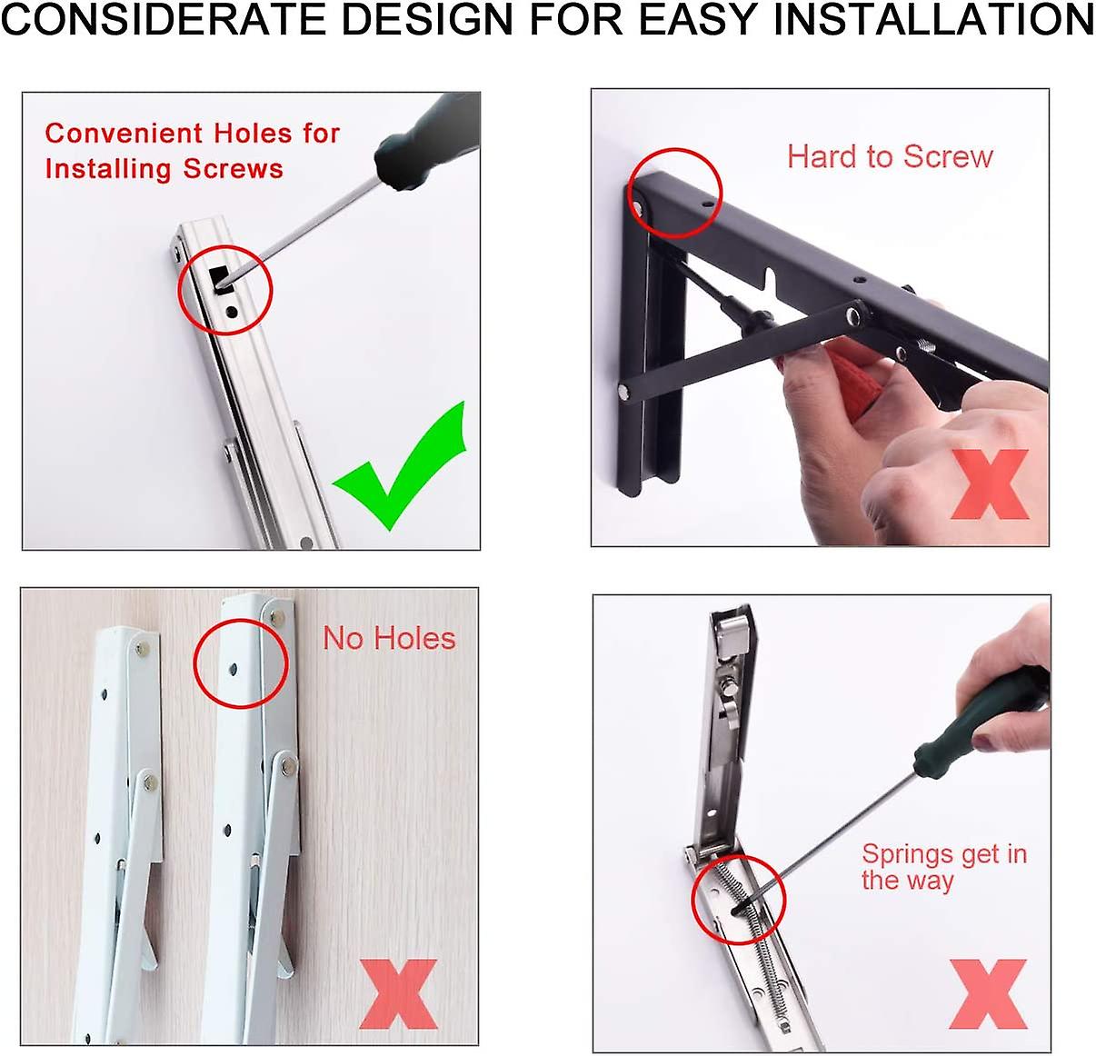 300mm Folding Shelf Bracket, Stainless Steel Wall Mount Bracket ...