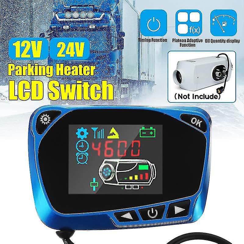 12v / 24v Blue Lcd Monitor Lcd Parking Heater Switch Universal Heating ...