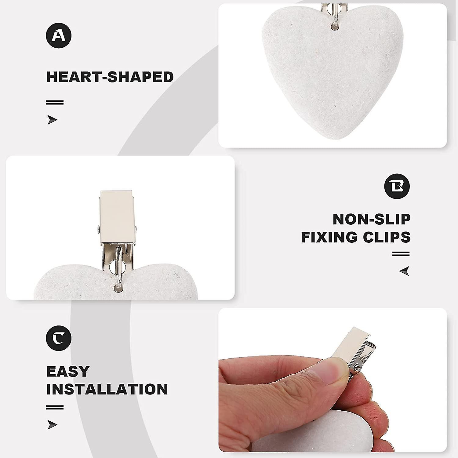 Heart Tablecloth Weights - Pack Of 4 Stone Clips For Garden, Picnic ...