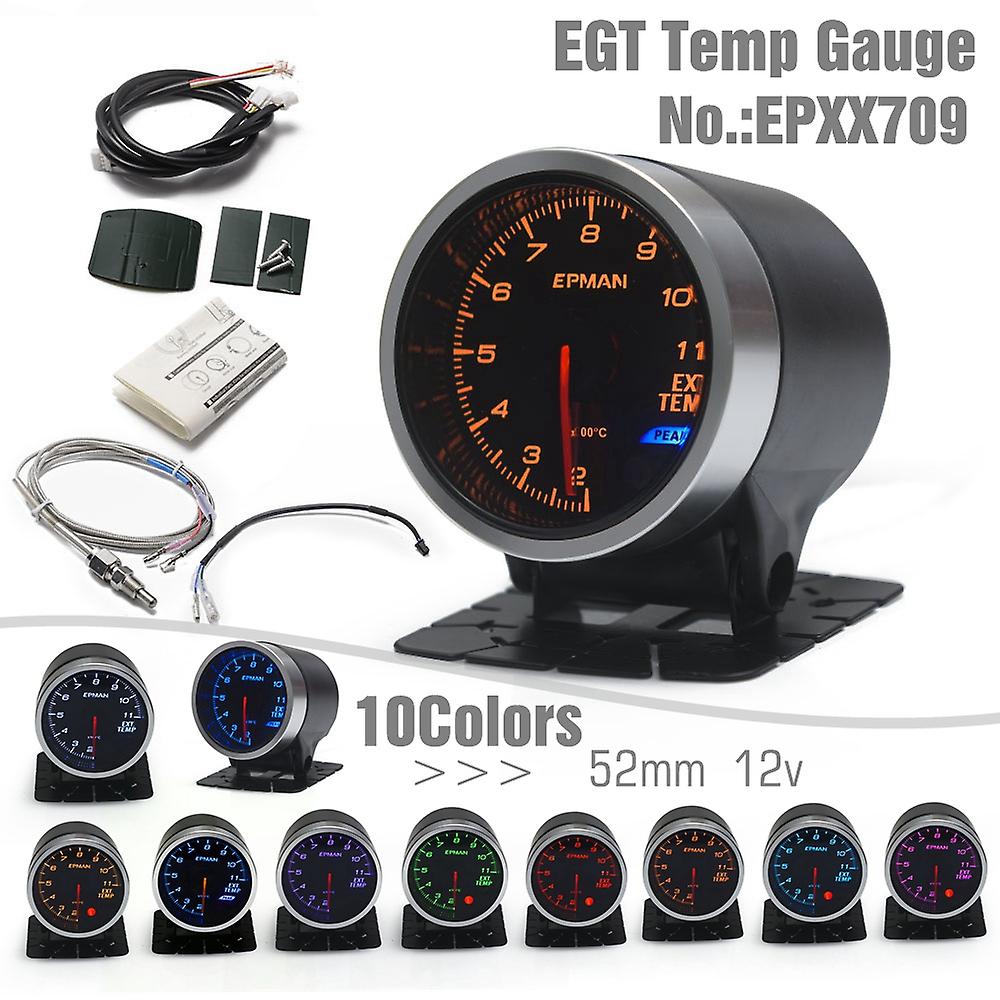 Epman Universal 12v 52mm 10color Racing Car Oil Pressure Water Oil Temp ...