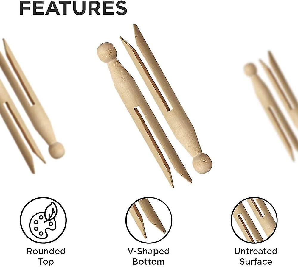 24 Pcs Wooden Dolly Pegs For Washing Line - Ideal For Art & Craft, Diy ...